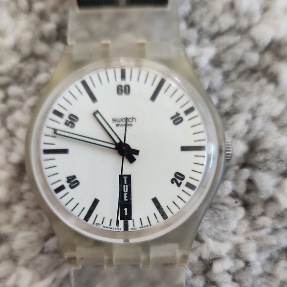 Swatch | Accessories | Swatch Ag 999 Classic Black And White Face With ...